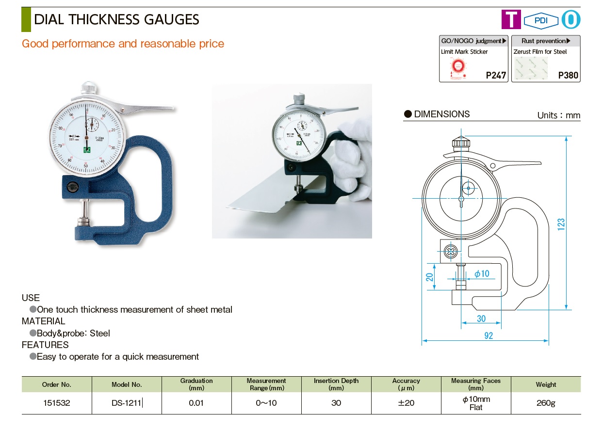 Ichiban Precision Sdn Bhd - SK - SK Dial Thickness Gauges